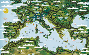 Beautiful Map Illustration Design Inspiration