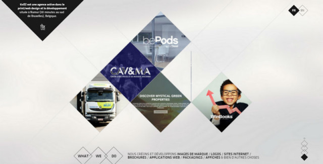 Splendid Website Design with Angled Blocks